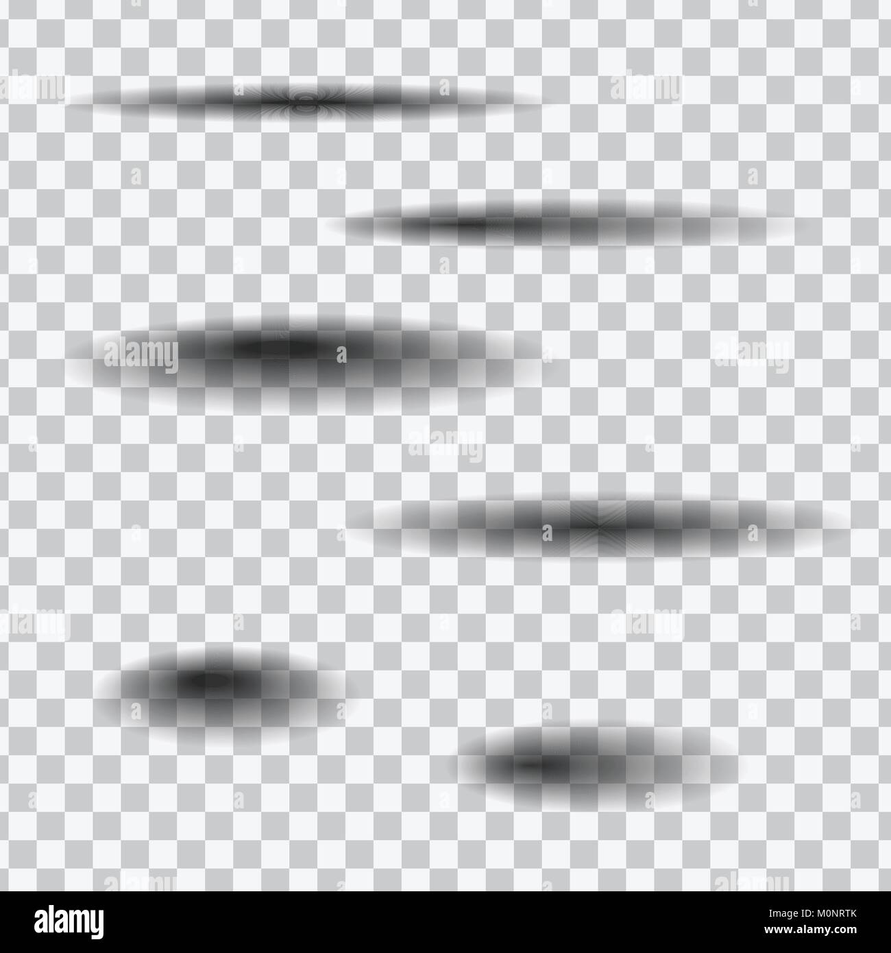 Set of vector shadows of different shapes, isolated on a transparent ...