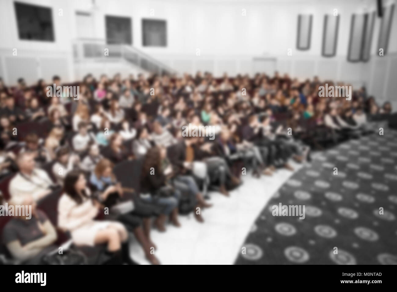 Blur audience in the conference hall hall before the performance Stock ...