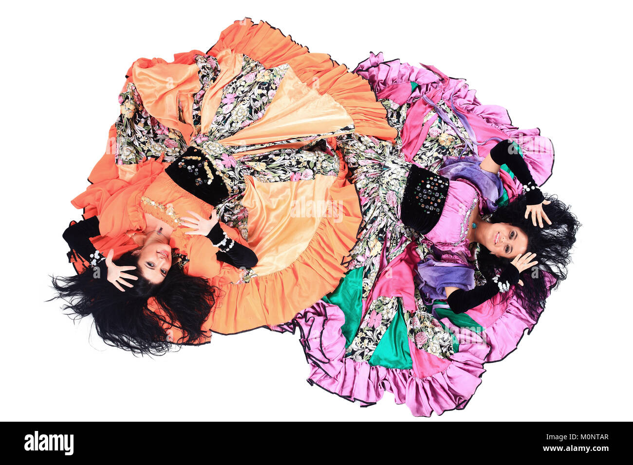 Gypsy dance group in national costumes performing folk dance Stock ...