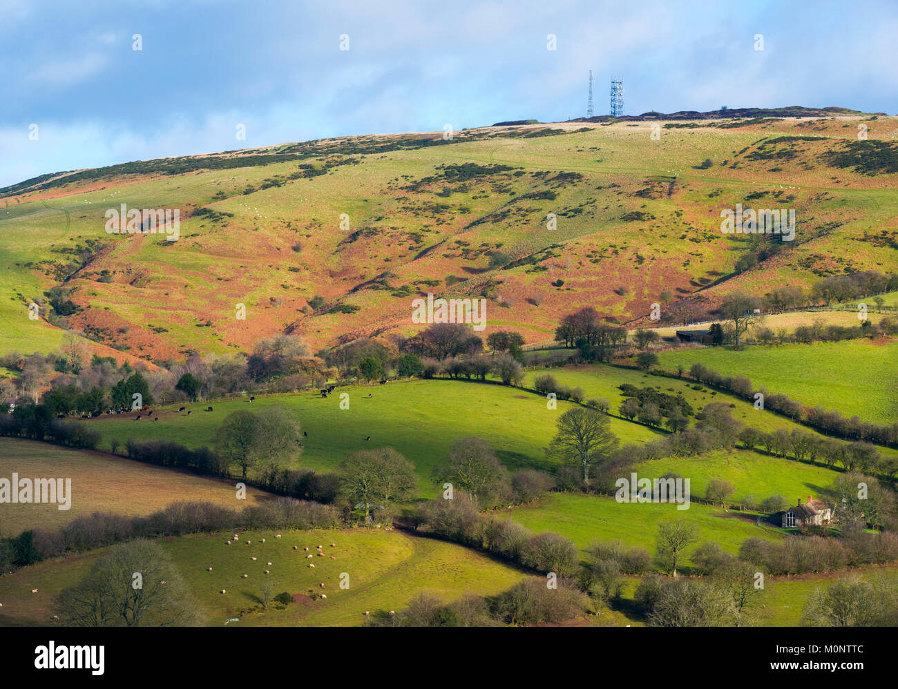 Abdon Burf on Brown Clee, Shropshire, seen from Nordy Bank hill fort ...