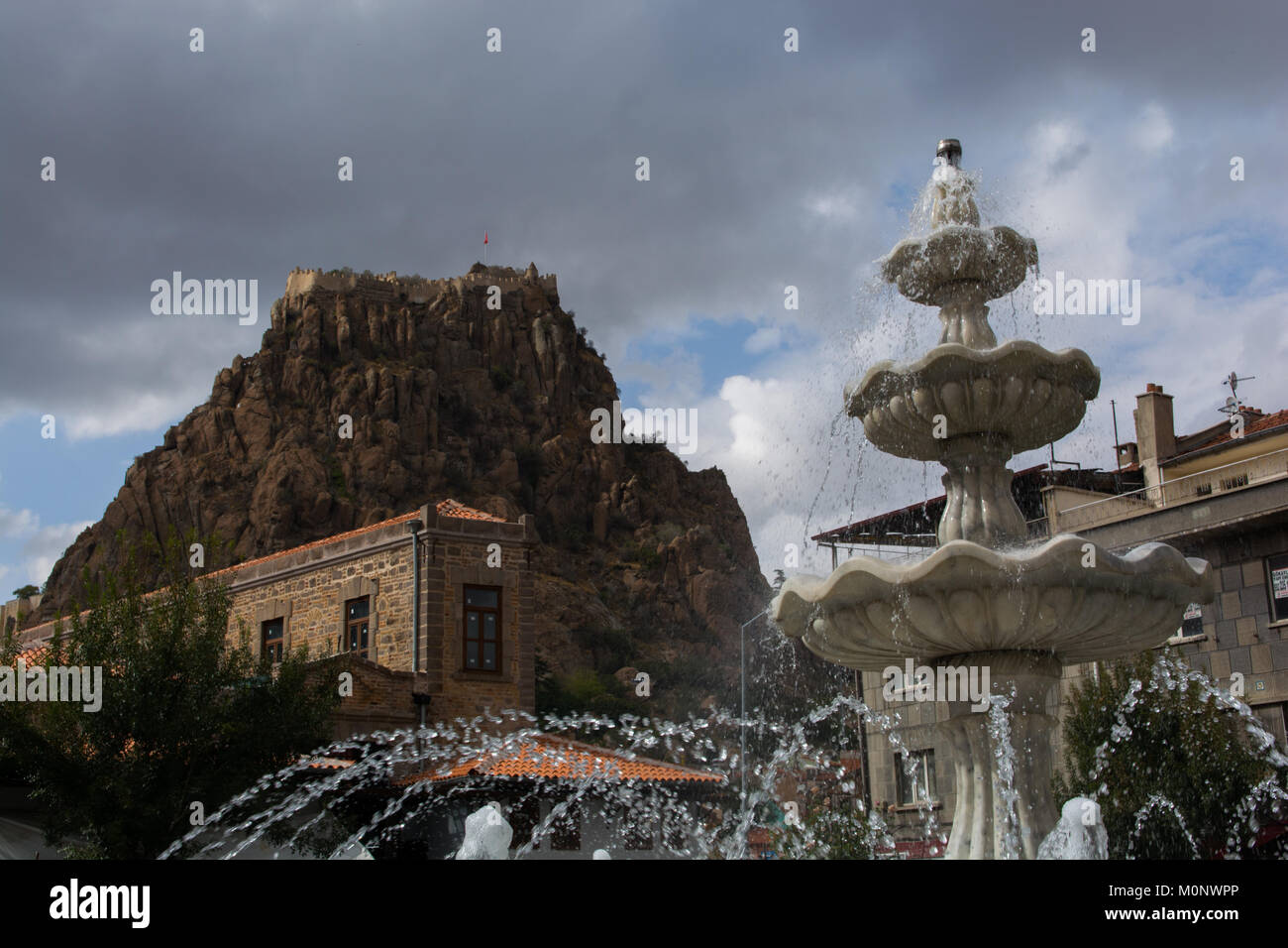 "Afyonkarahisar Castle; Afyonkarahisar city center, a natural elevation ...