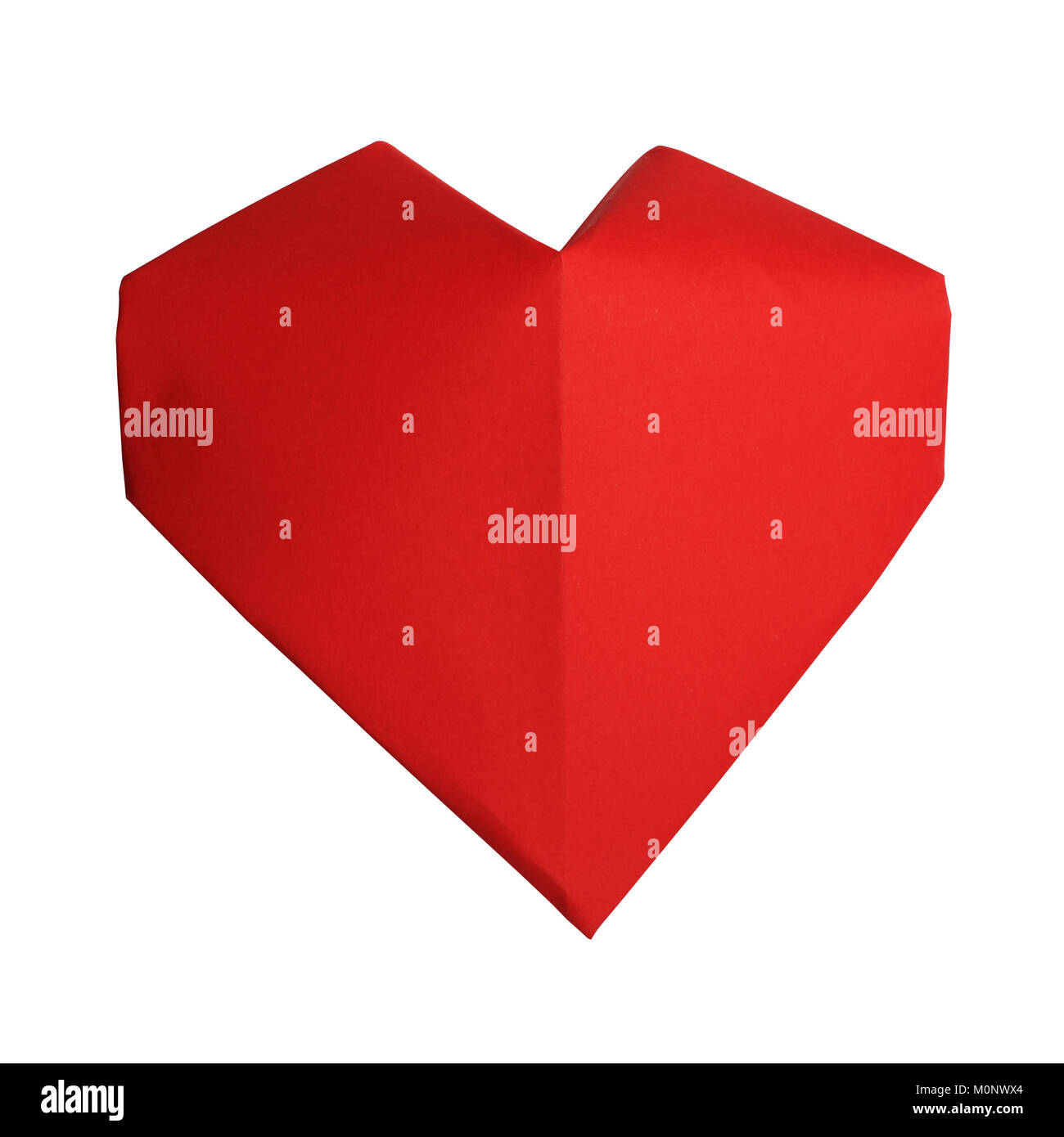 Red origami heart isolated on white background, Valentines day concept ...