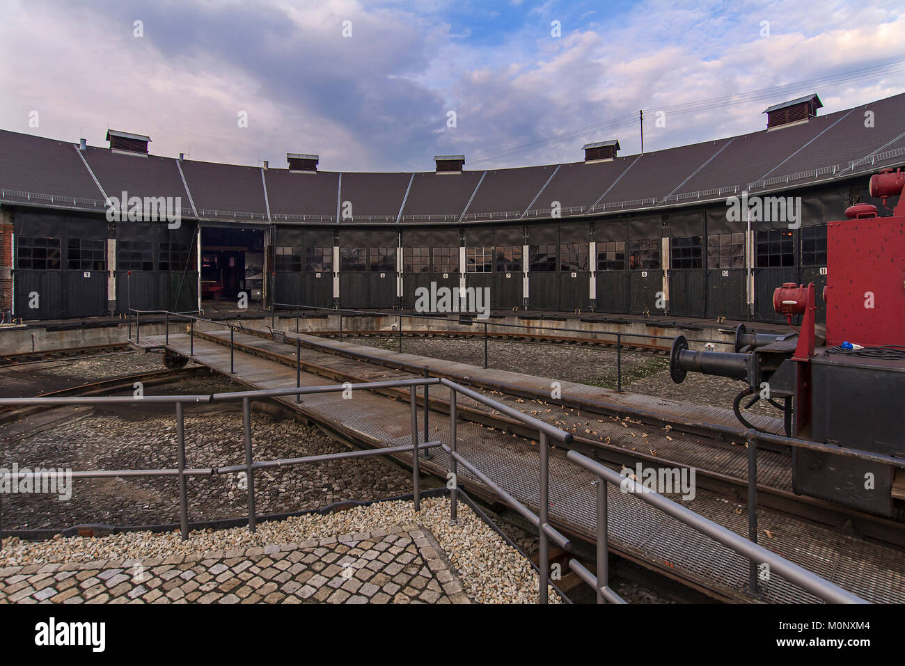 Turntable with 15 permanent ring engine sheds,former railway depot ...