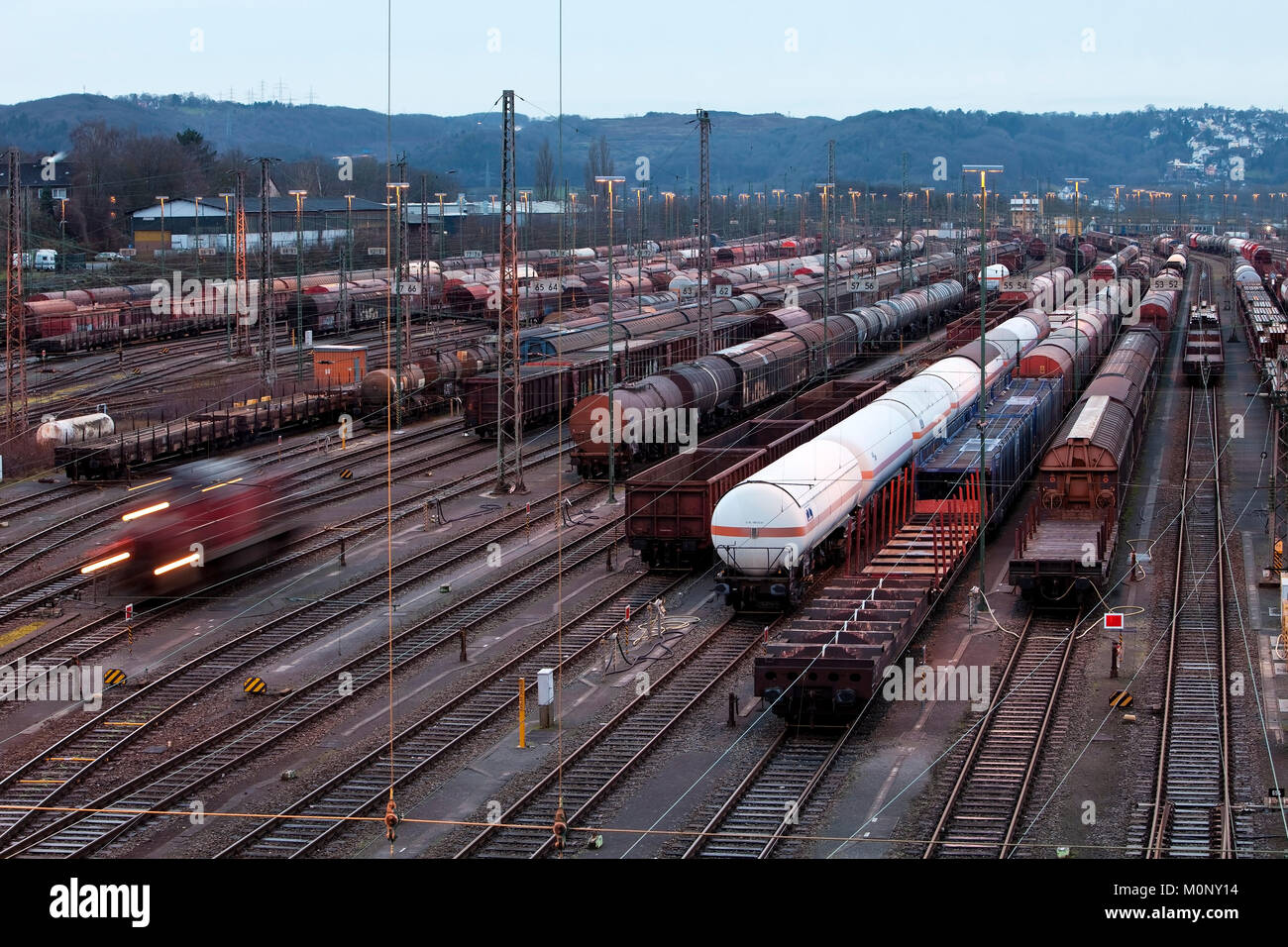 Train formation plant in the suburb of Vorhalle,marshalling yard ...