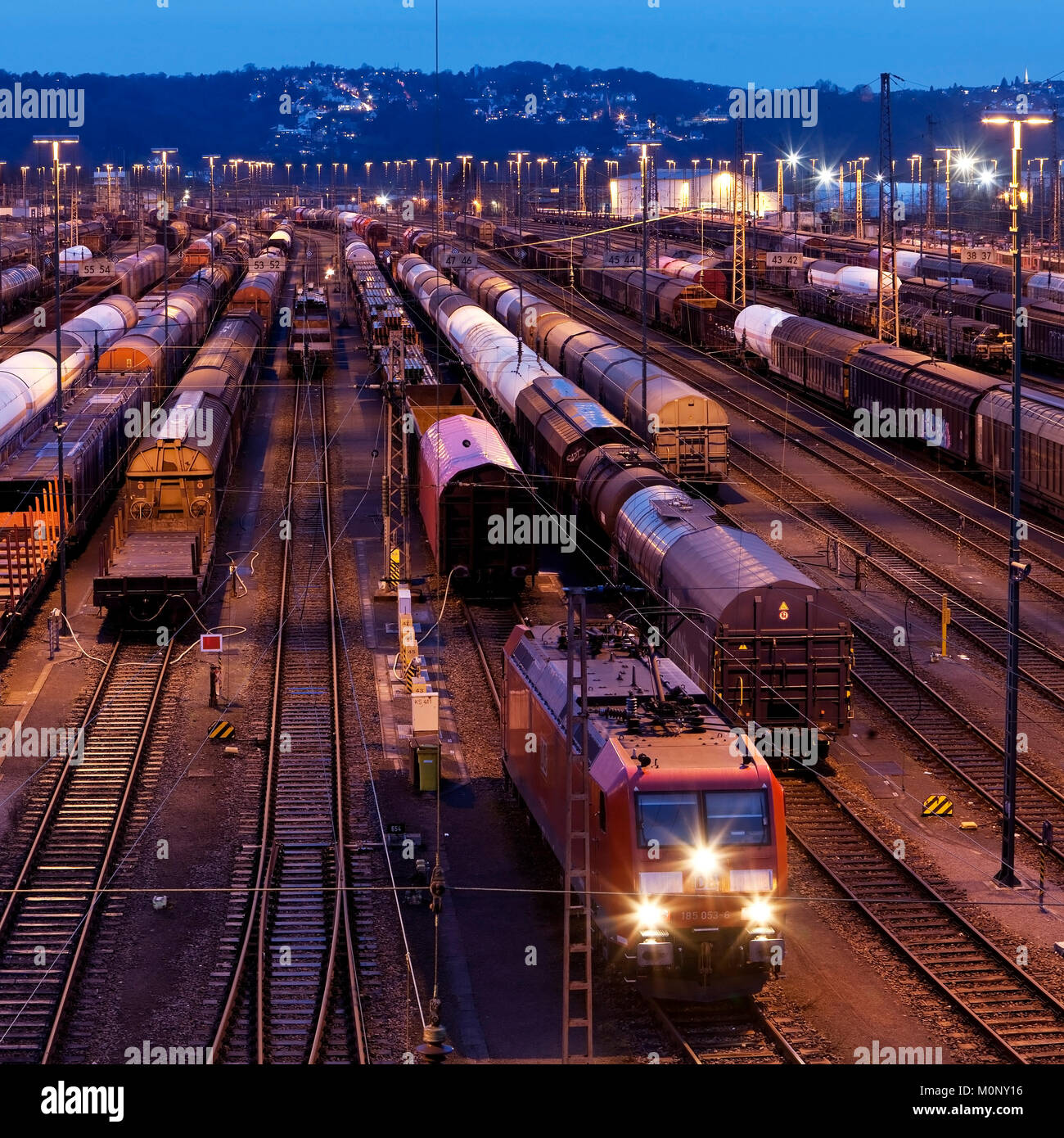 Train formation plant in the suburb of Vorhalle,marshalling yard ...