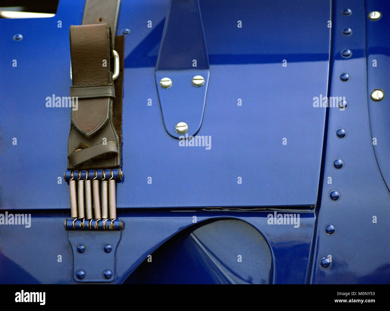 Blue Hood with Belt Latch Stock Photo - Alamy