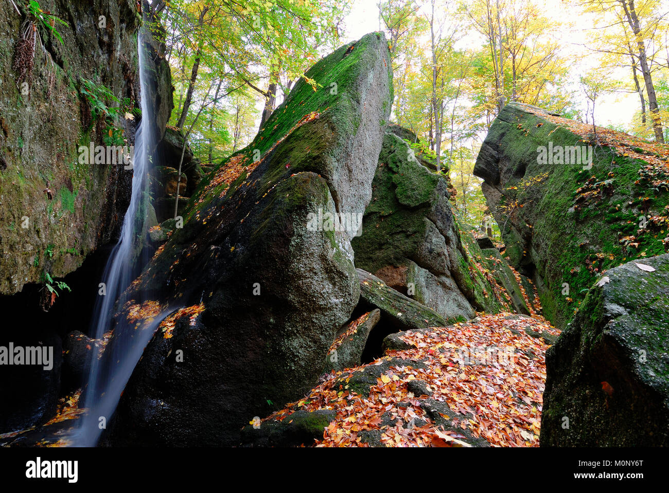 Waterfall in Nelson Ledges Quarry State Park Stock Photo - Alamy