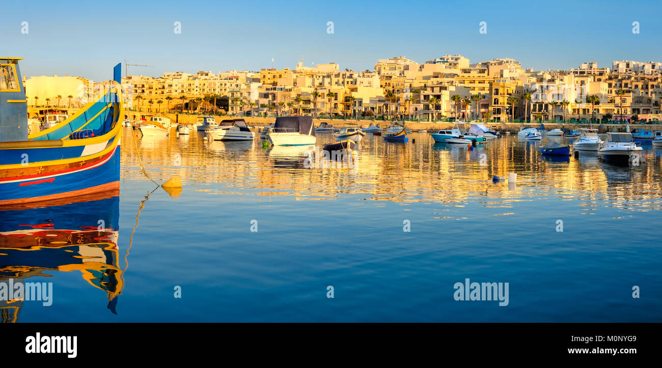 Marsaskala bay boats malta hi-res stock photography and images - Alamy