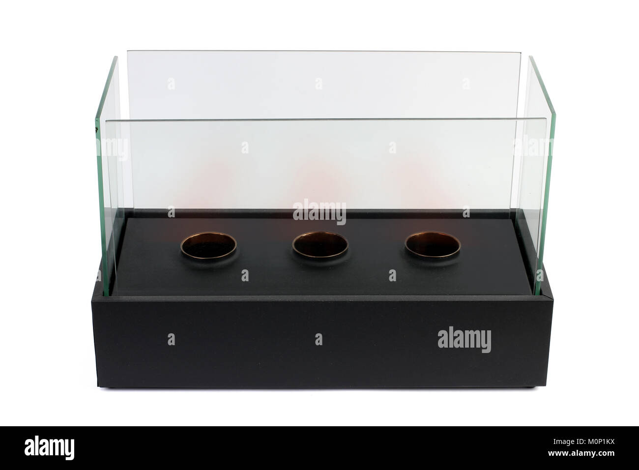 Rectangular Glass 3 Light Tealight Candle Holder Stock Photo - Alamy