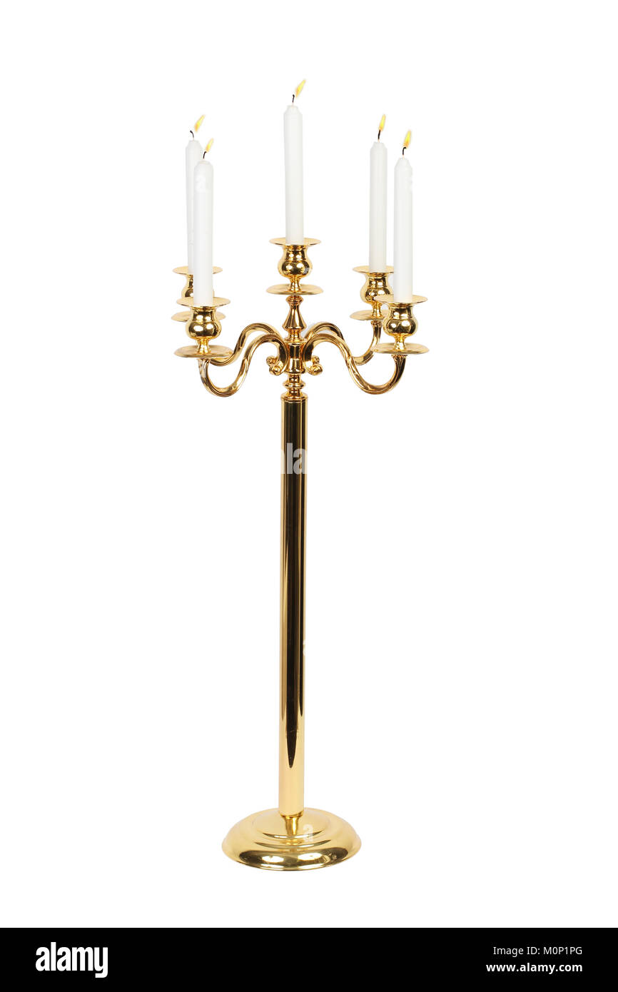 Gold candle stand Cut Out Stock Images & Pictures - Alamy