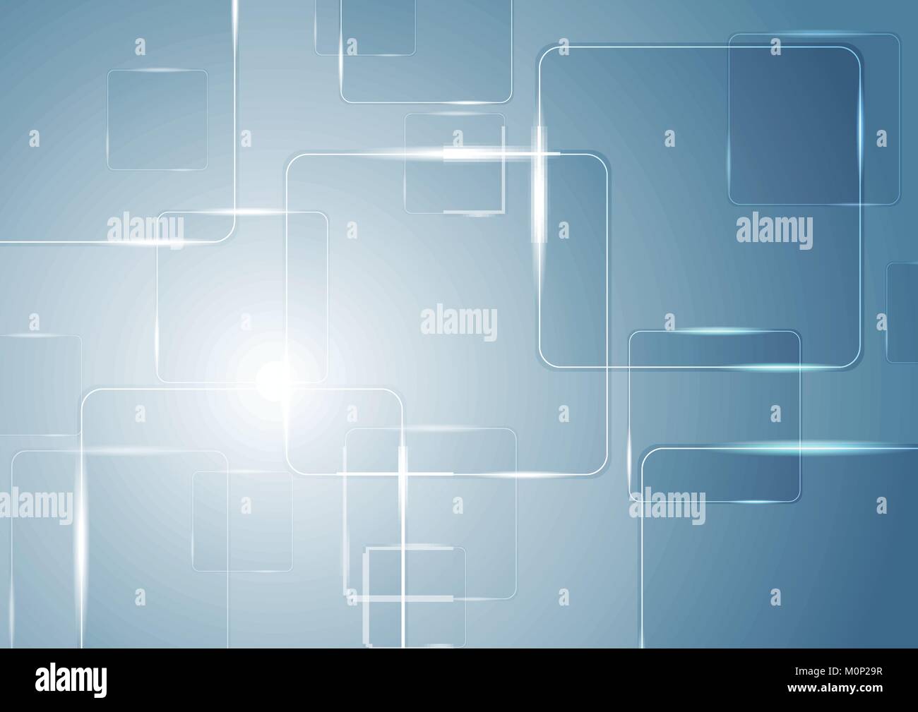 Bright blue glossy squares abstract tech design. Vector corporate ...
