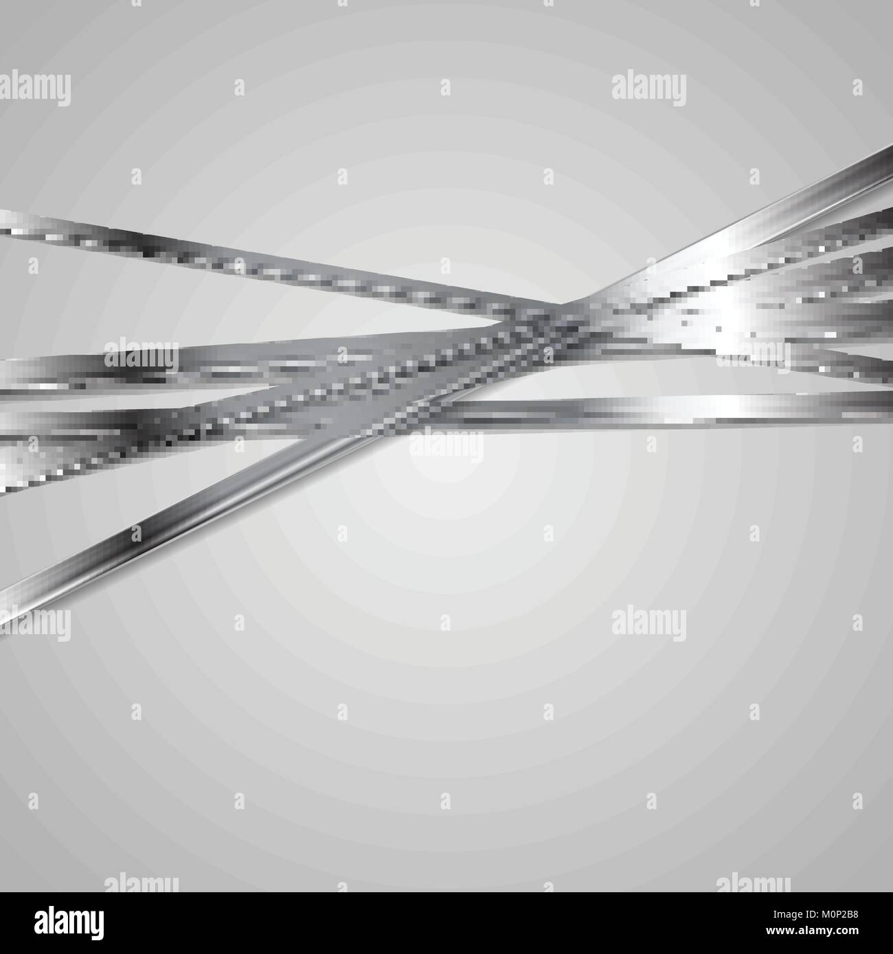 Tech silver metallic stripes on grey background. Vector abstract ...