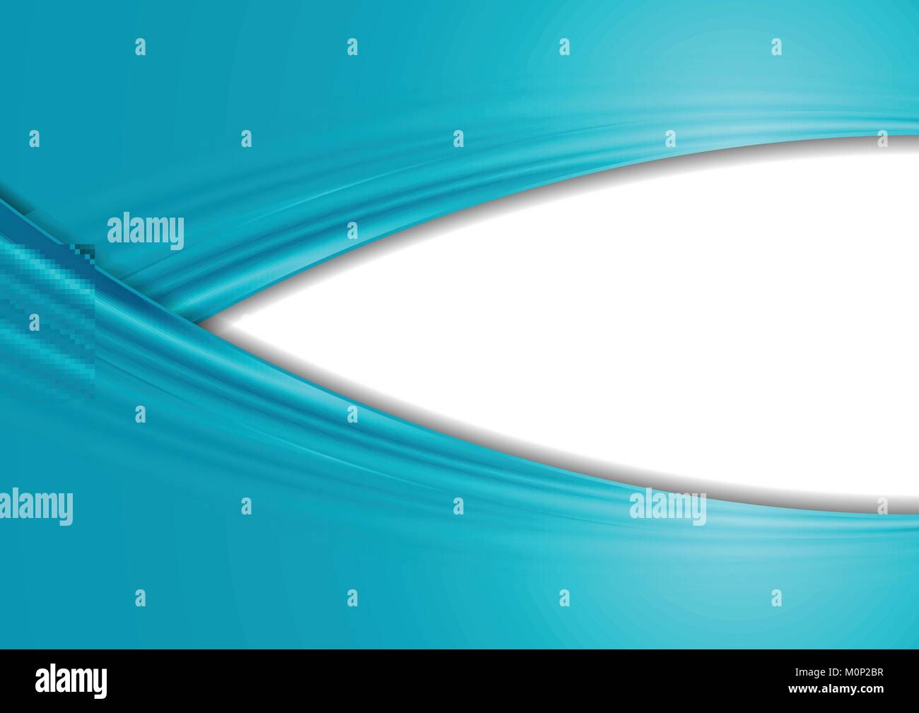 Blue cyan abstract smooth corporate waves background. Vector curved ...