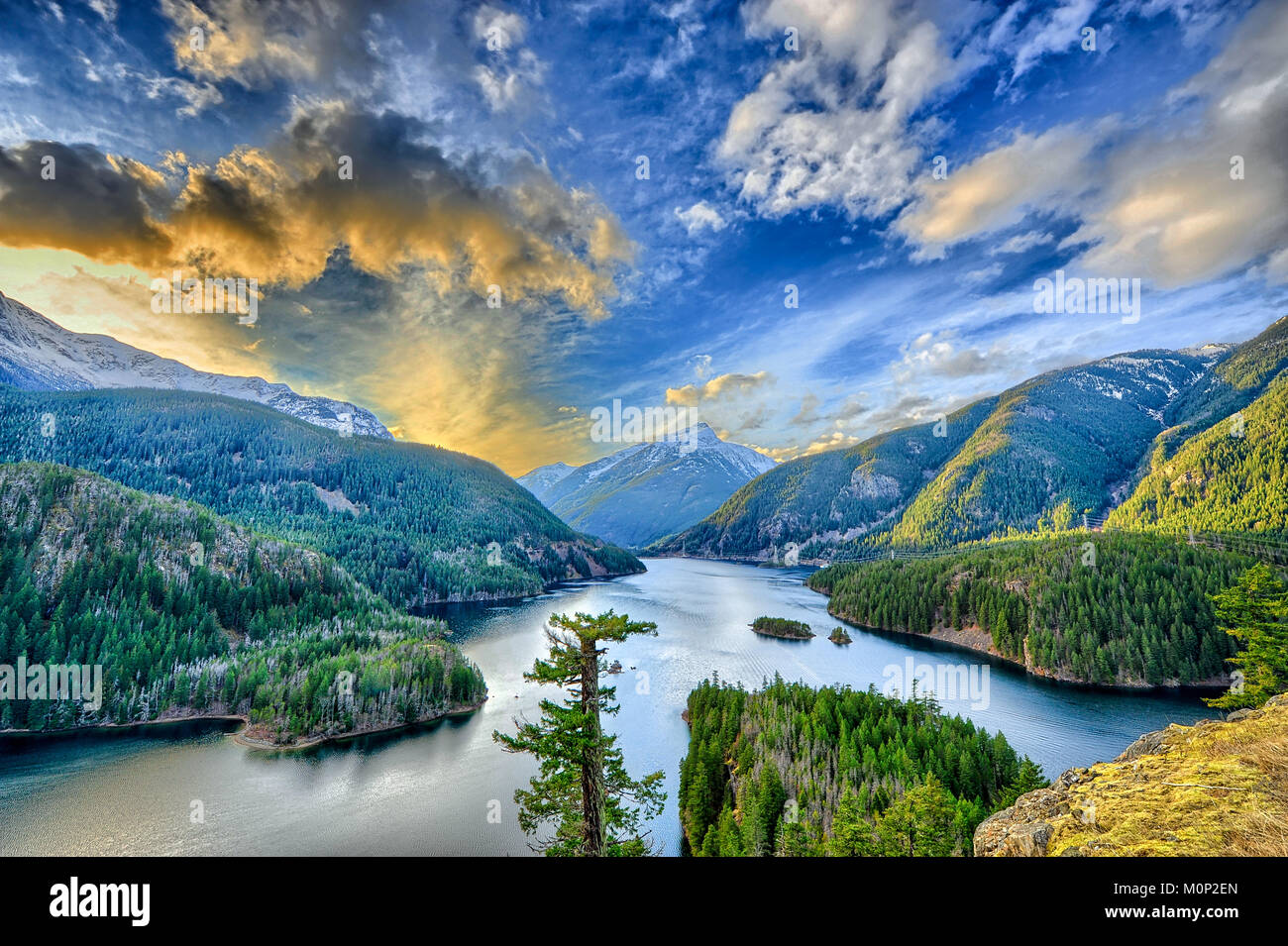 Diablo Lake Sunset Stock Photo - Alamy