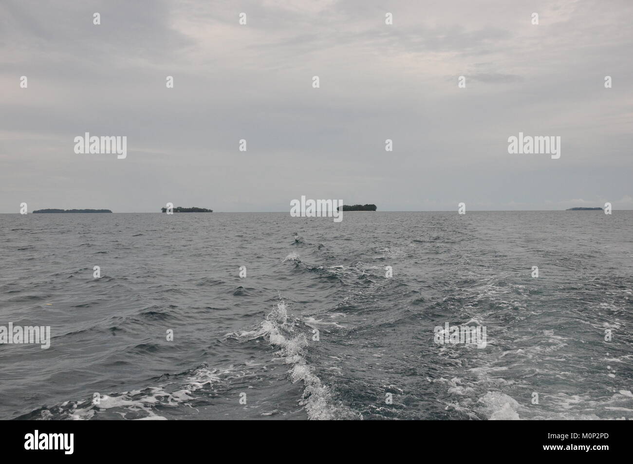 Storm on the Java sea. Indonesia. Heavy rain and overcast sky ...