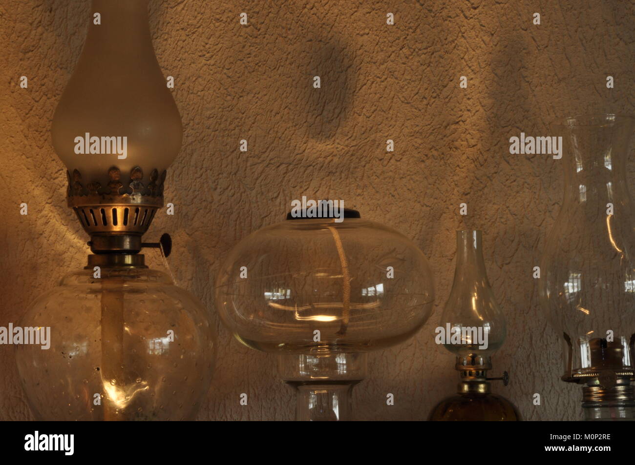 Oil lamps. Ornament on the mantelpiece. Light source. The Middle Ages ...
