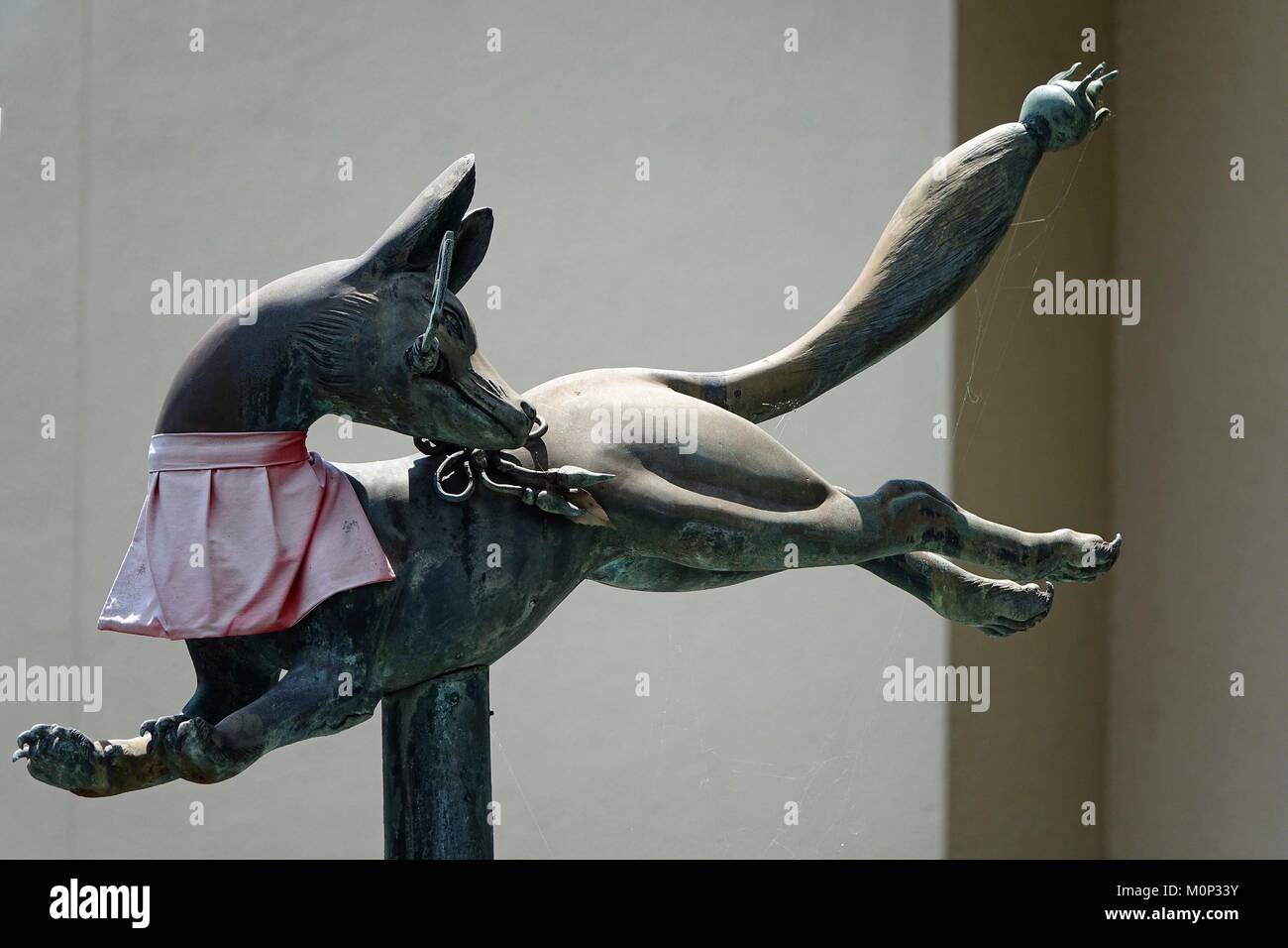 Japan,Kyoto,Rakunan,Fushimi-Inari,shinto sanctuary,fox statue Stock ...