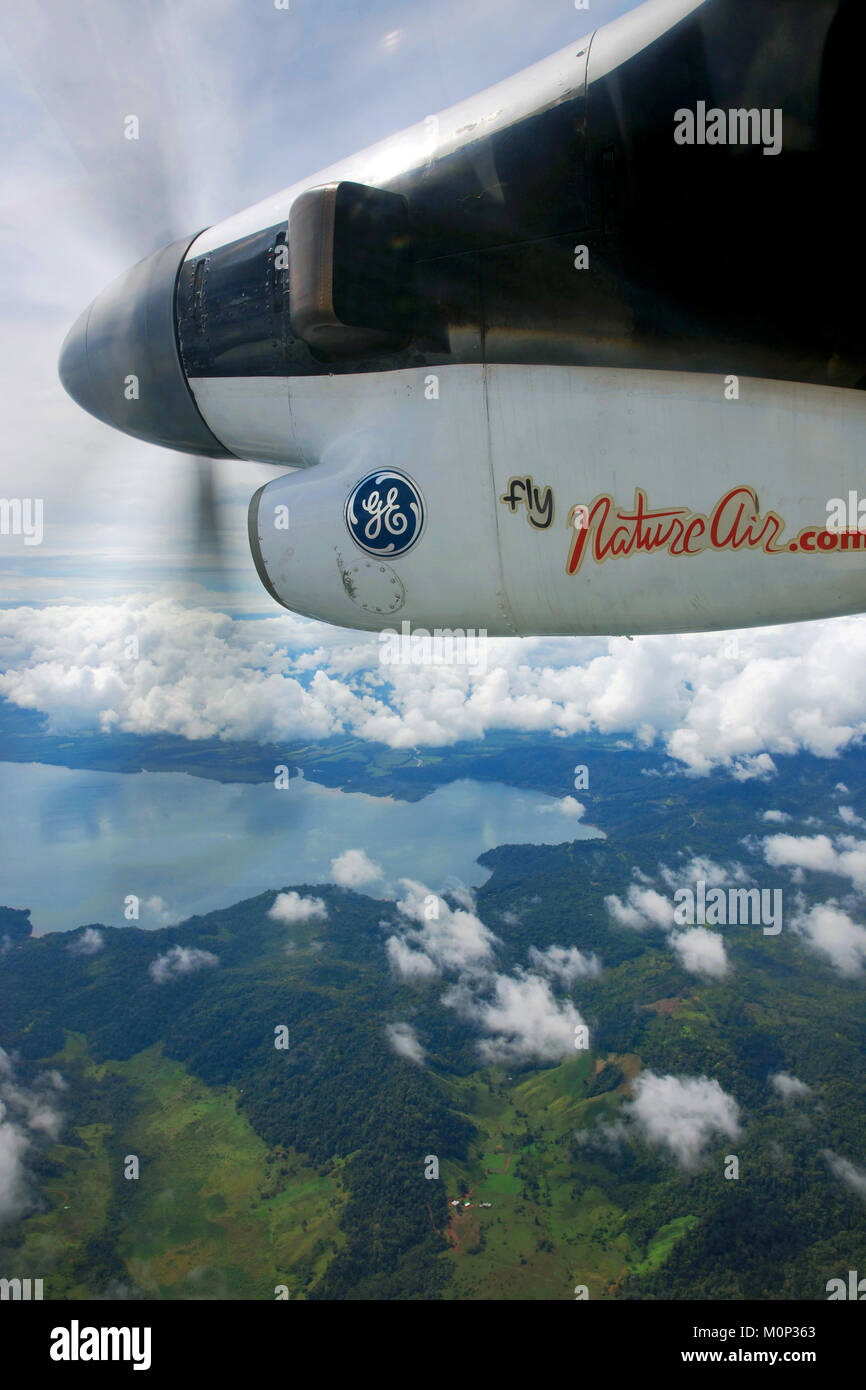 Costa Rica,Osa peninsula,view of the peninsula from the window of a ...