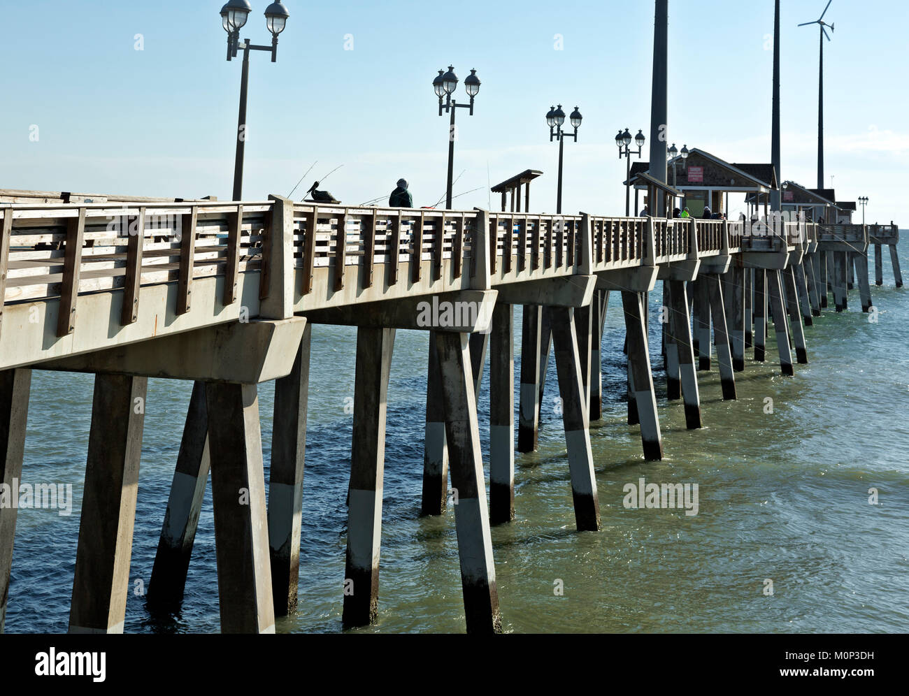 NC01396-00...NORTH CAROLINA - Fishermen with lines out from the deck of ...