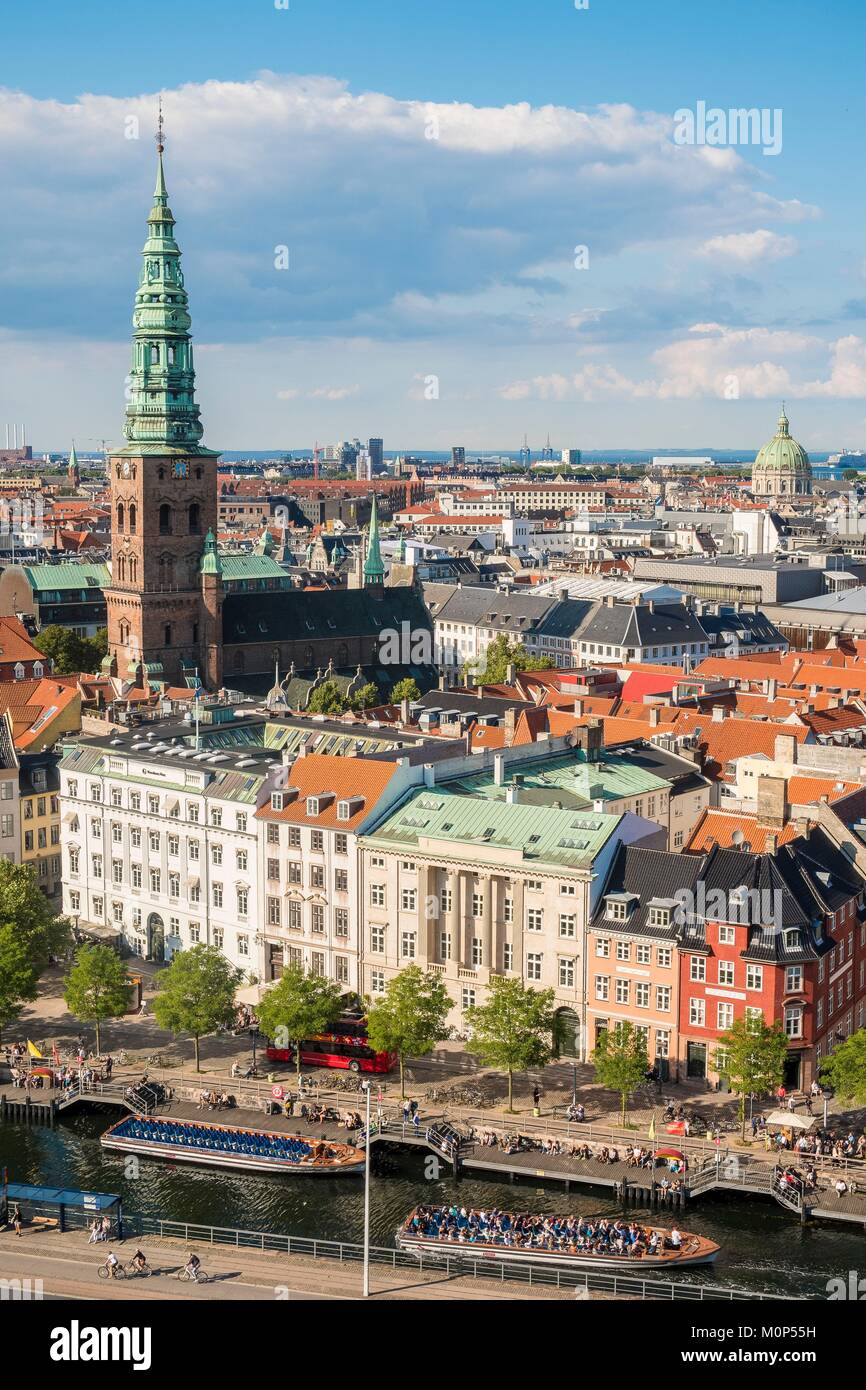 Denmark,Zealand,Copenhagen,Slotsholmen district,Slotsholms Canal,seen ...