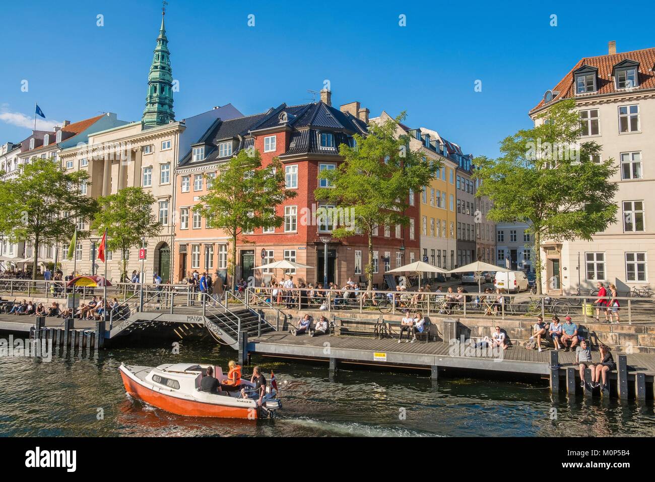 Denmark,Zealand,Copenhagen,Slotsholmen district,Slotsholms Canal,seen ...