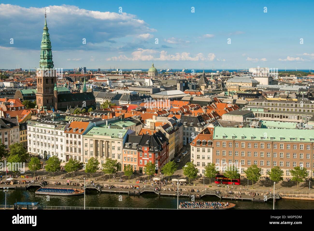 Denmark,Zealand,Copenhagen,Slotsholmen district,the docks along the ...