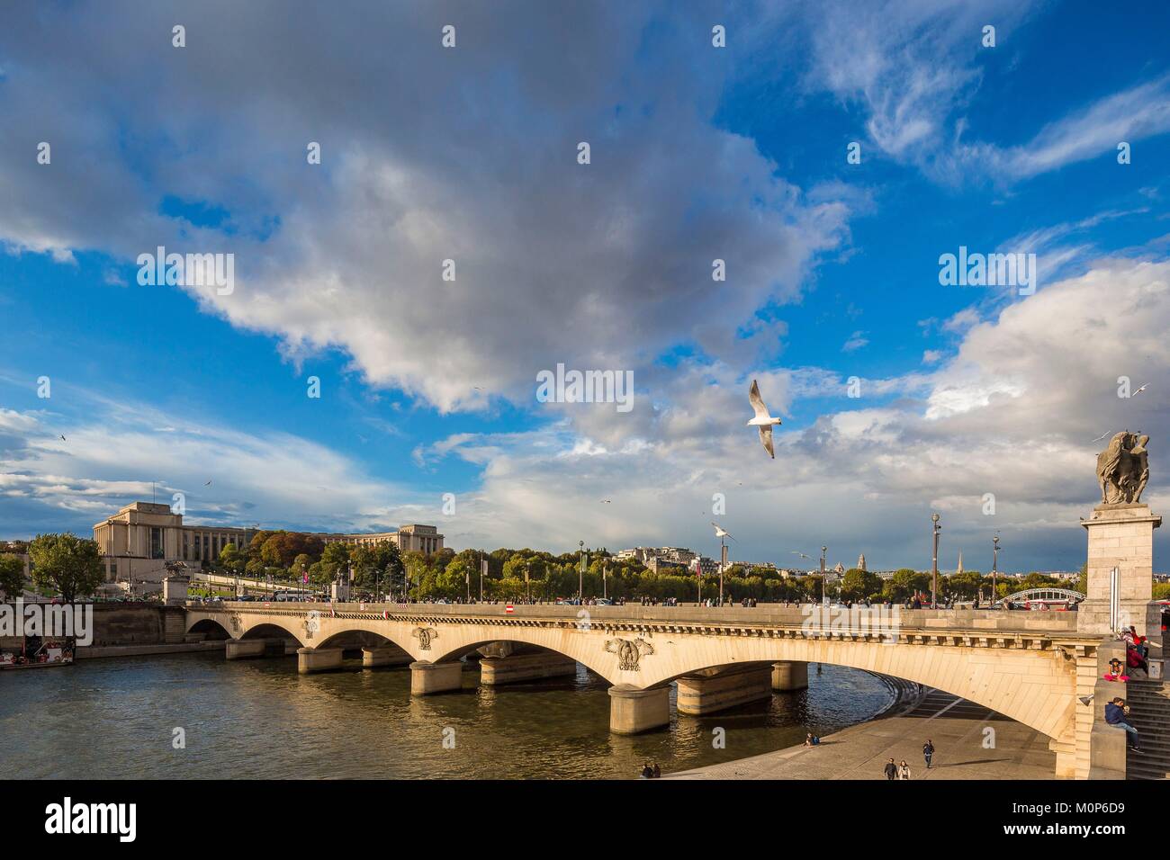 France,Paris,area listed as World Heritage by UNESCO,the Pont d'Iena ...