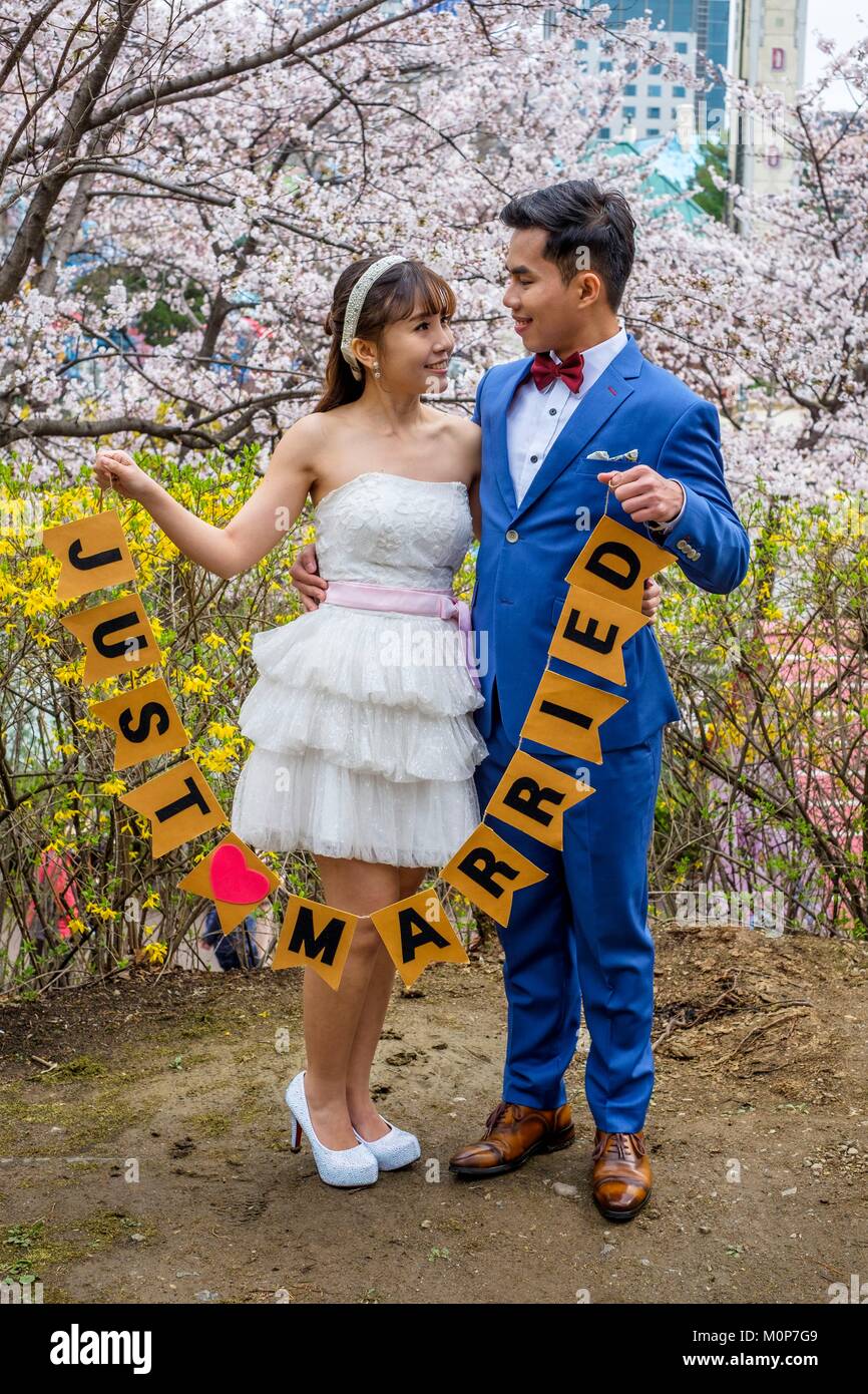 South Korea,Seoul,Songpa-gu district,just married in the Songpa Naru ...