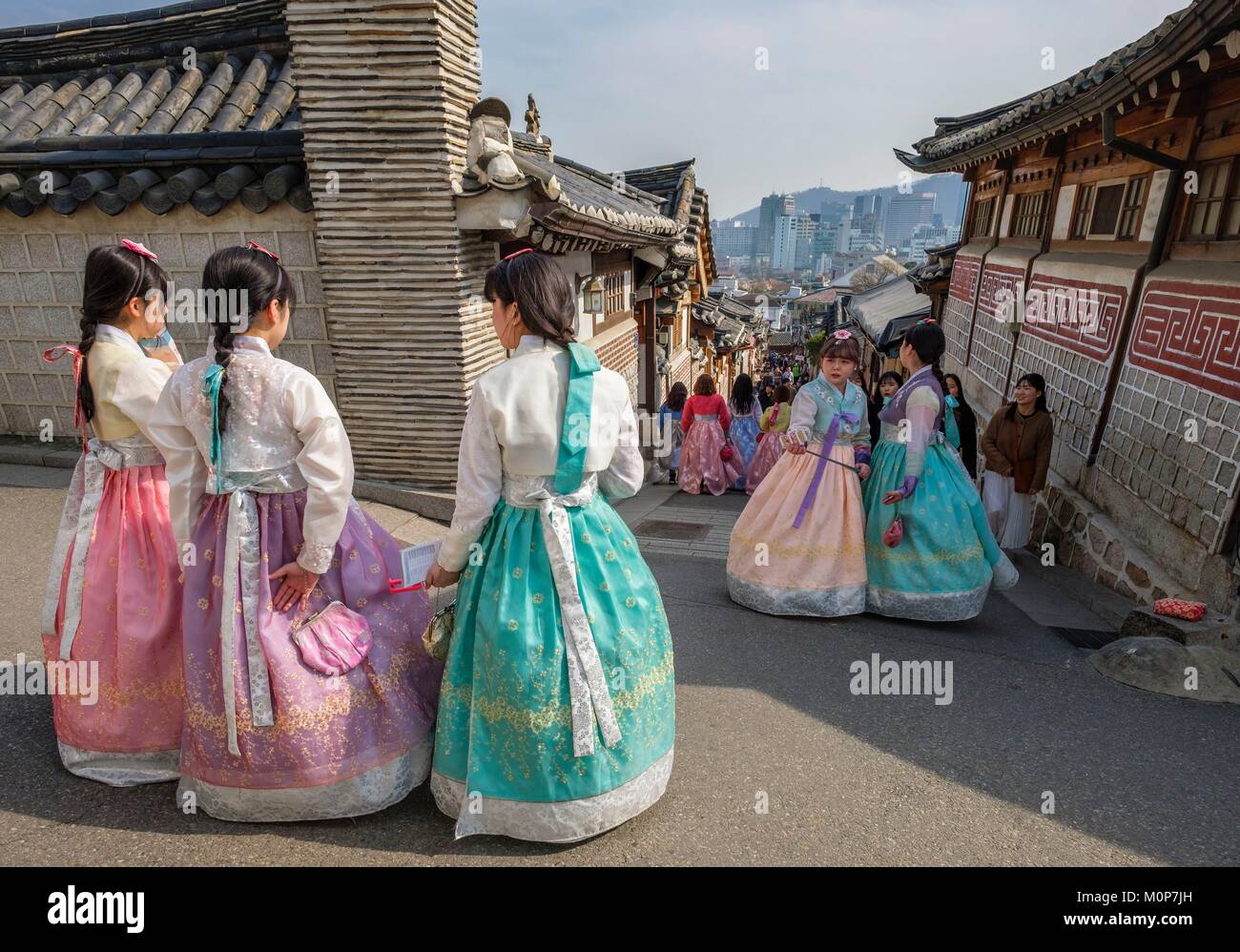 South Korea,Seoul,Jongno-gu district,Bukchon Hanok Village is home to ...