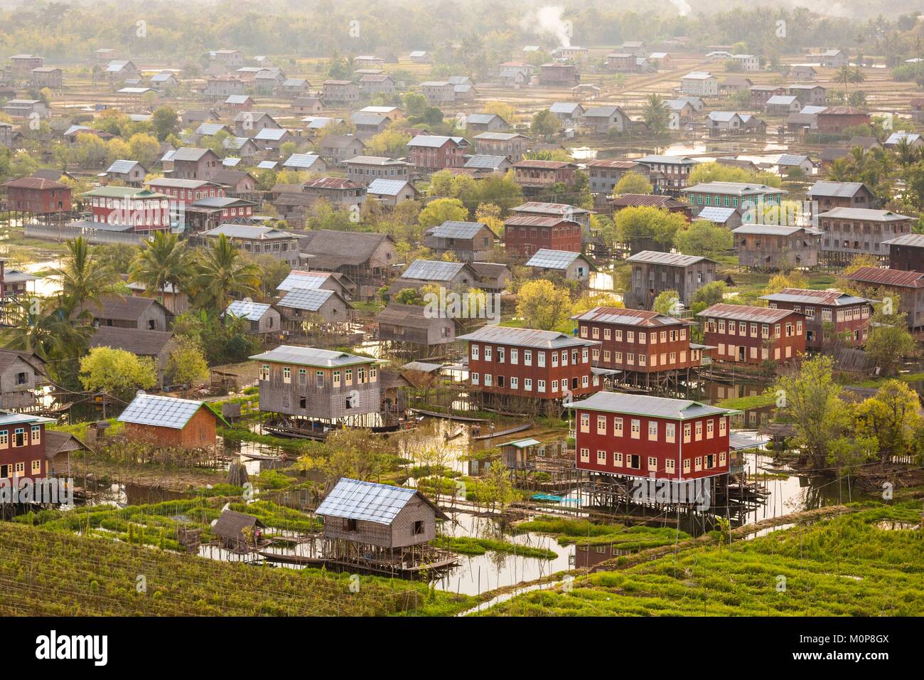 Myanmar,Shan State,Taunggyi District,Nyaung Shwe City,lacustrine ...