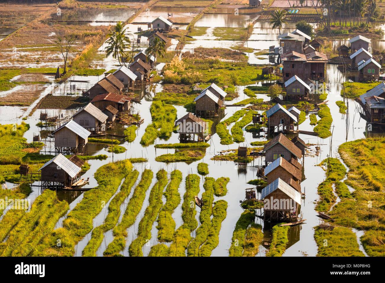 Myanmar,Shan State,Taunggyi District,Nyaung Shwe City,lacustrine ...