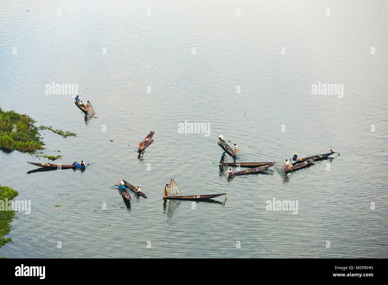 Myanmar,Shan State,Taunggyi District,Nyaung Shwe City,Intha fishermans ...