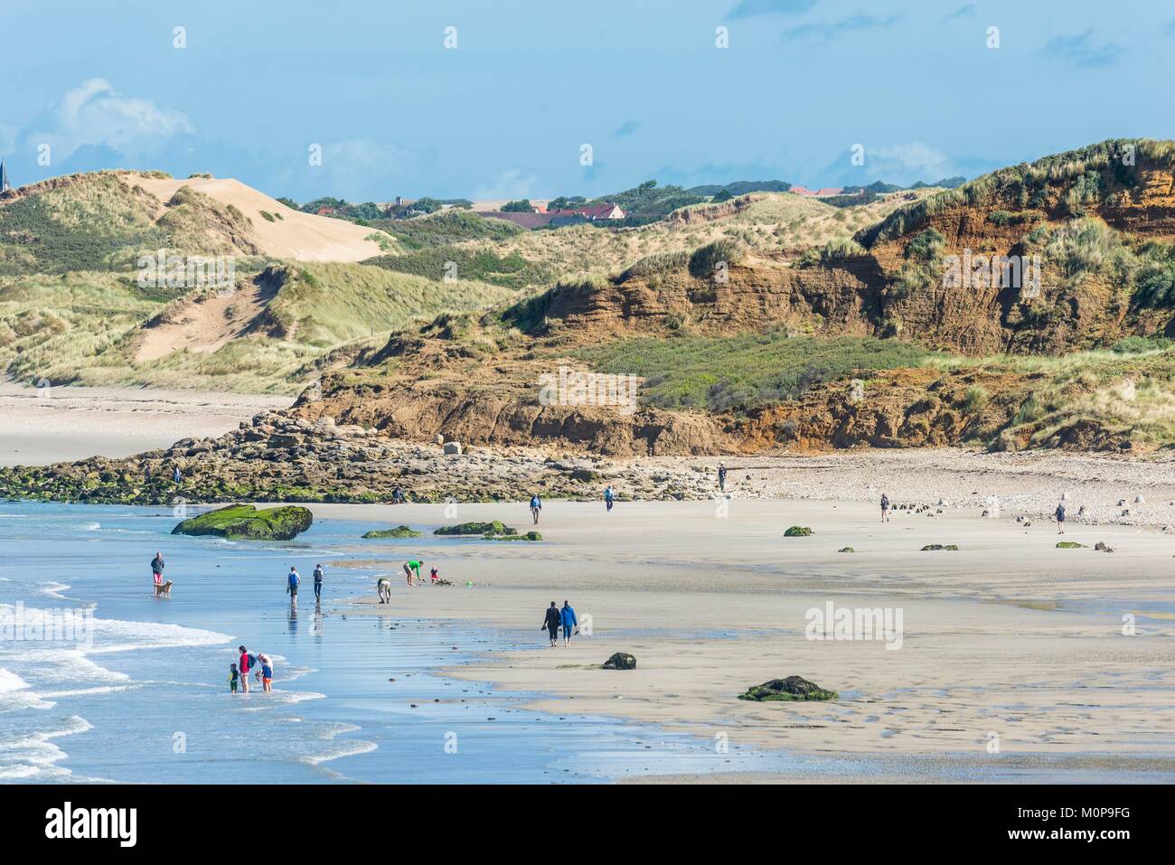France,Pas-de-Calais,Opale Coast,Slack Dunes beach between Ambleteuse ...