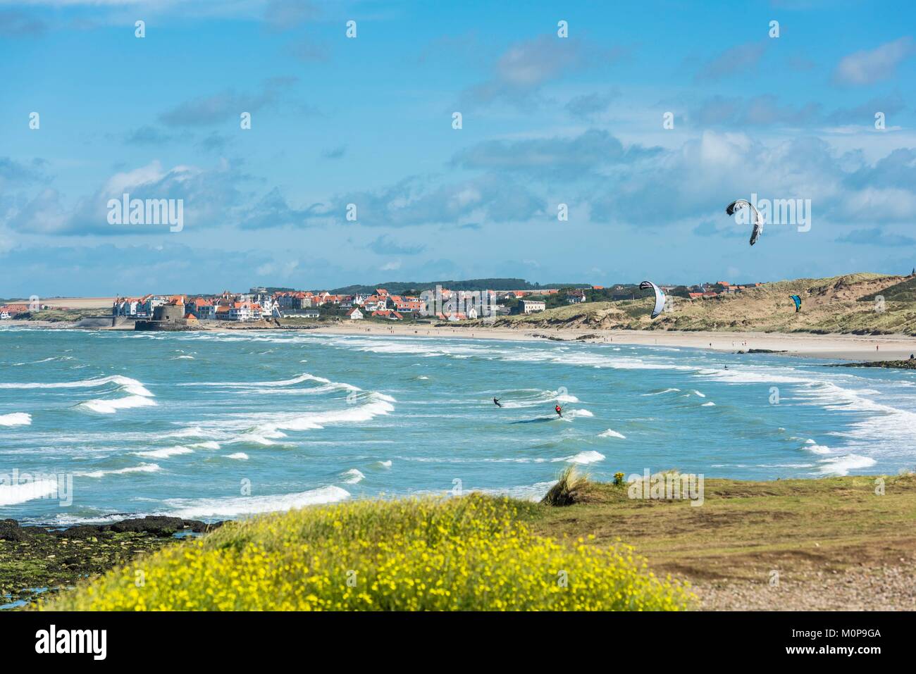 France,Pas-de-Calais,Opale Coast,Slack Dunes beach between Ambleteuse ...