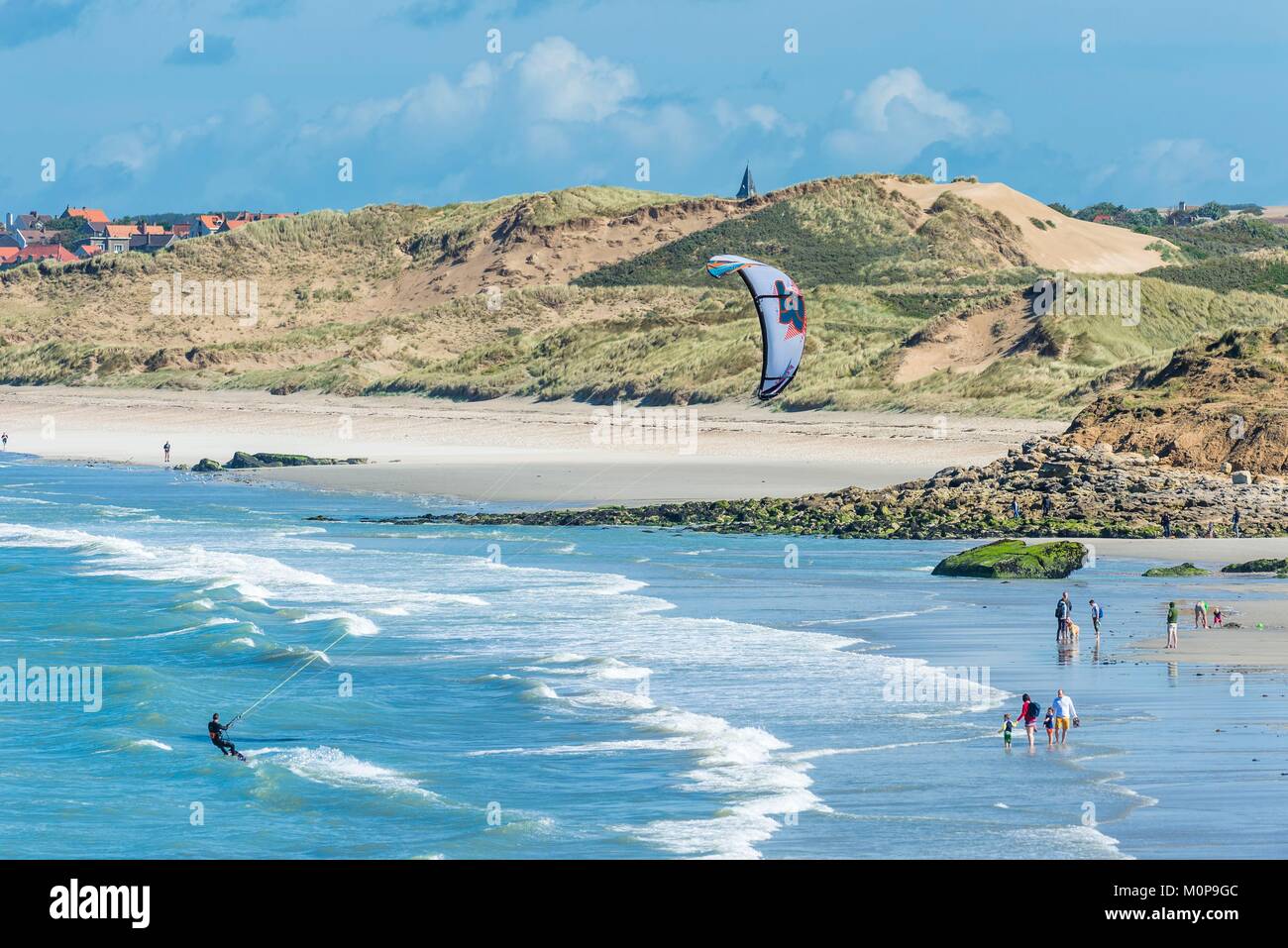 France,Pas-de-Calais,Opale Coast,Slack Dunes beach between Ambleteuse ...