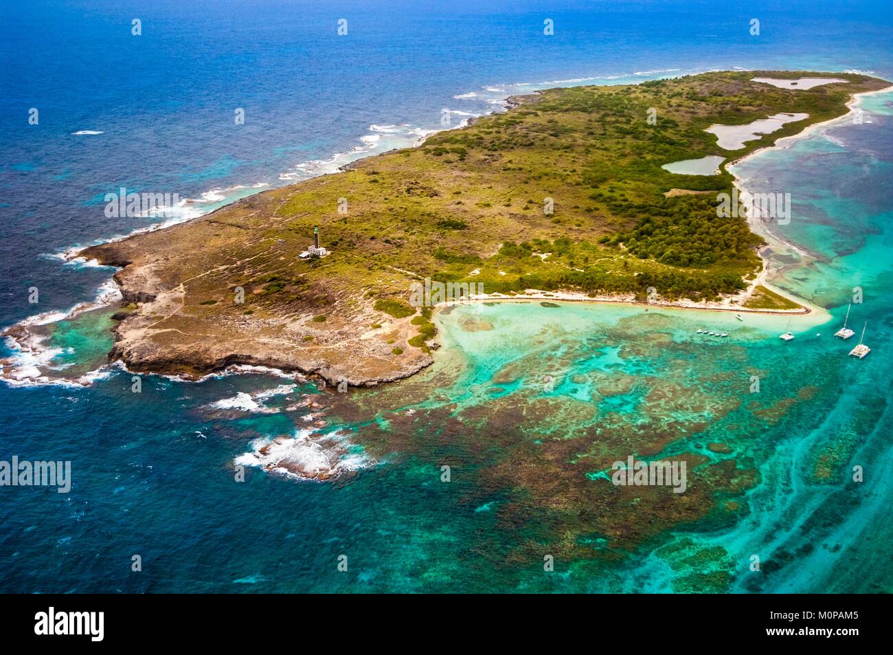 France,Caribbean,Lesser Antilles,Aerial view of the National Nature ...