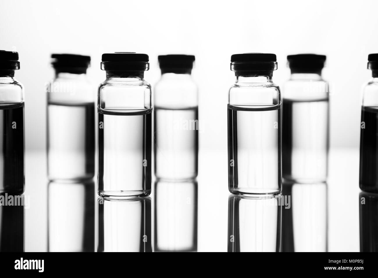 Group object of liquid medicinal agent in limpid glassware in medical ...