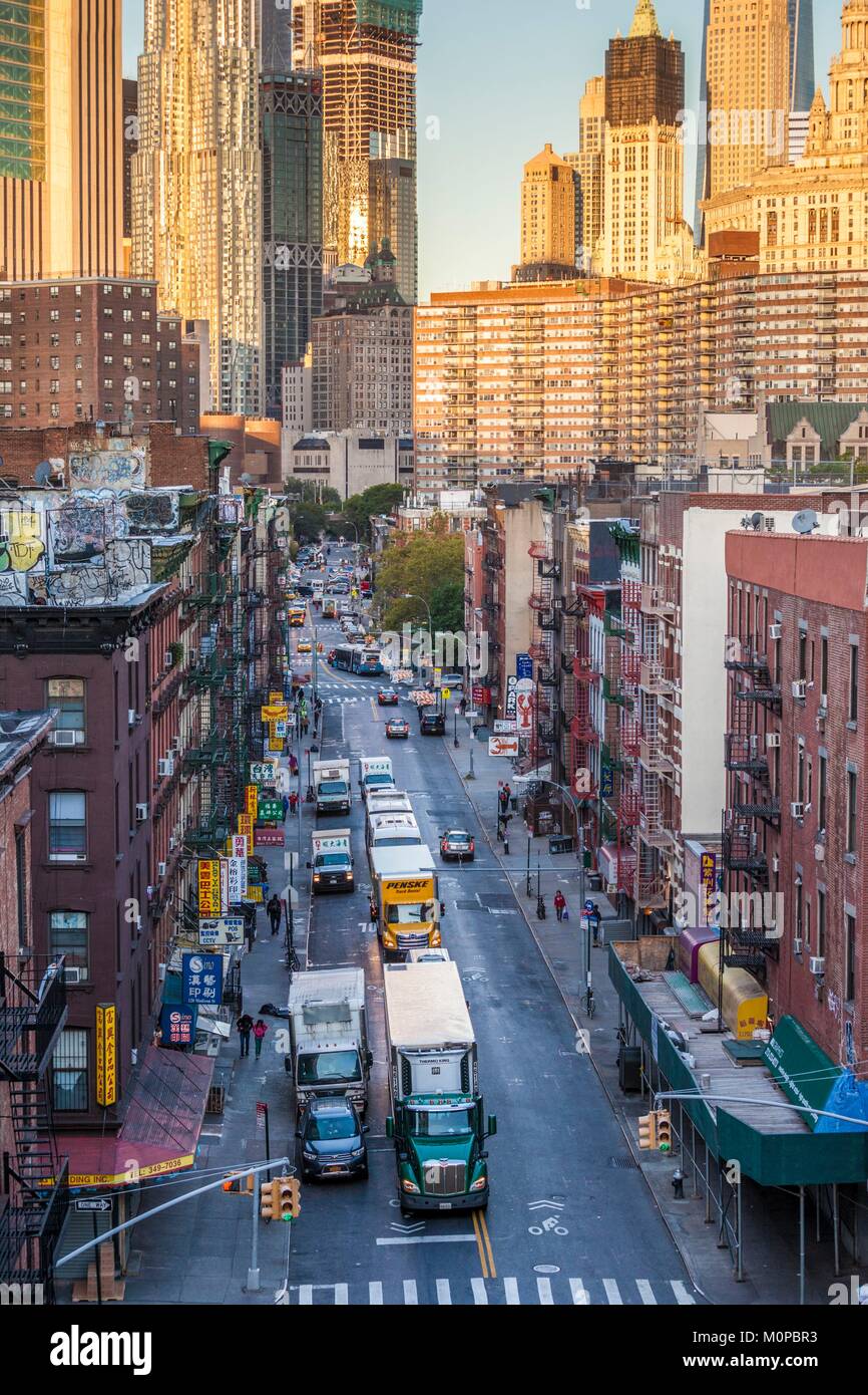 United States,New York,New York City,Lower Manhattan,Chinatown street ...