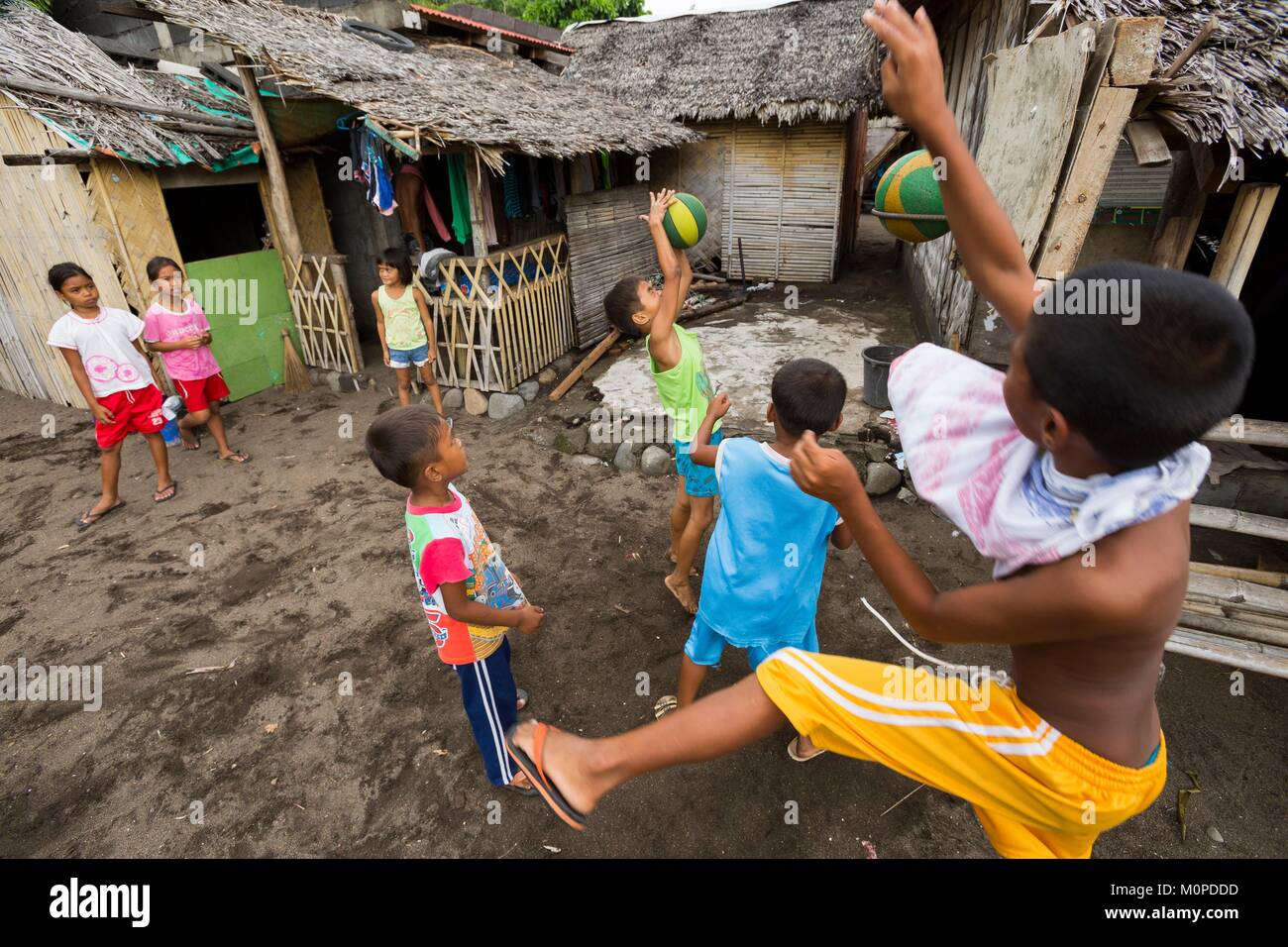 Filipino Children Playing Basketball