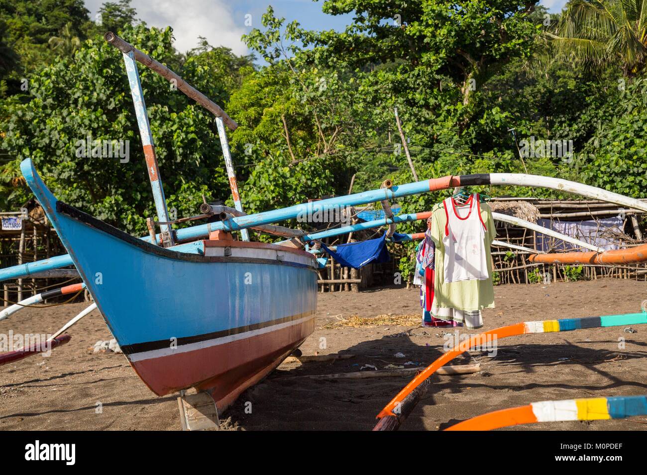 Philippines,Luzon,Albay Province,Tiwi,Sogod beach,fishing boats on the ...