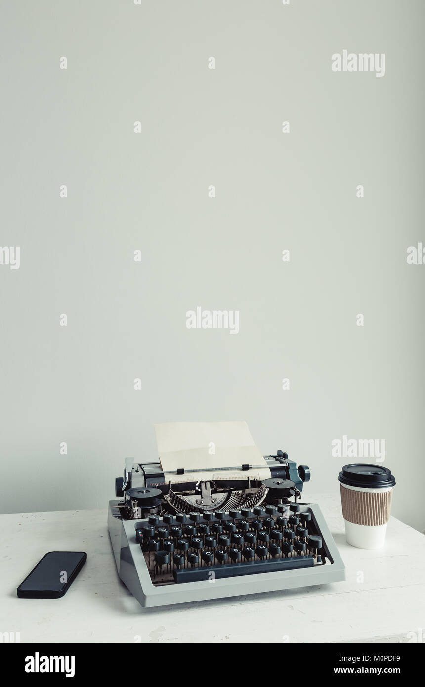 old typewriter on the table Stock Photo - Alamy