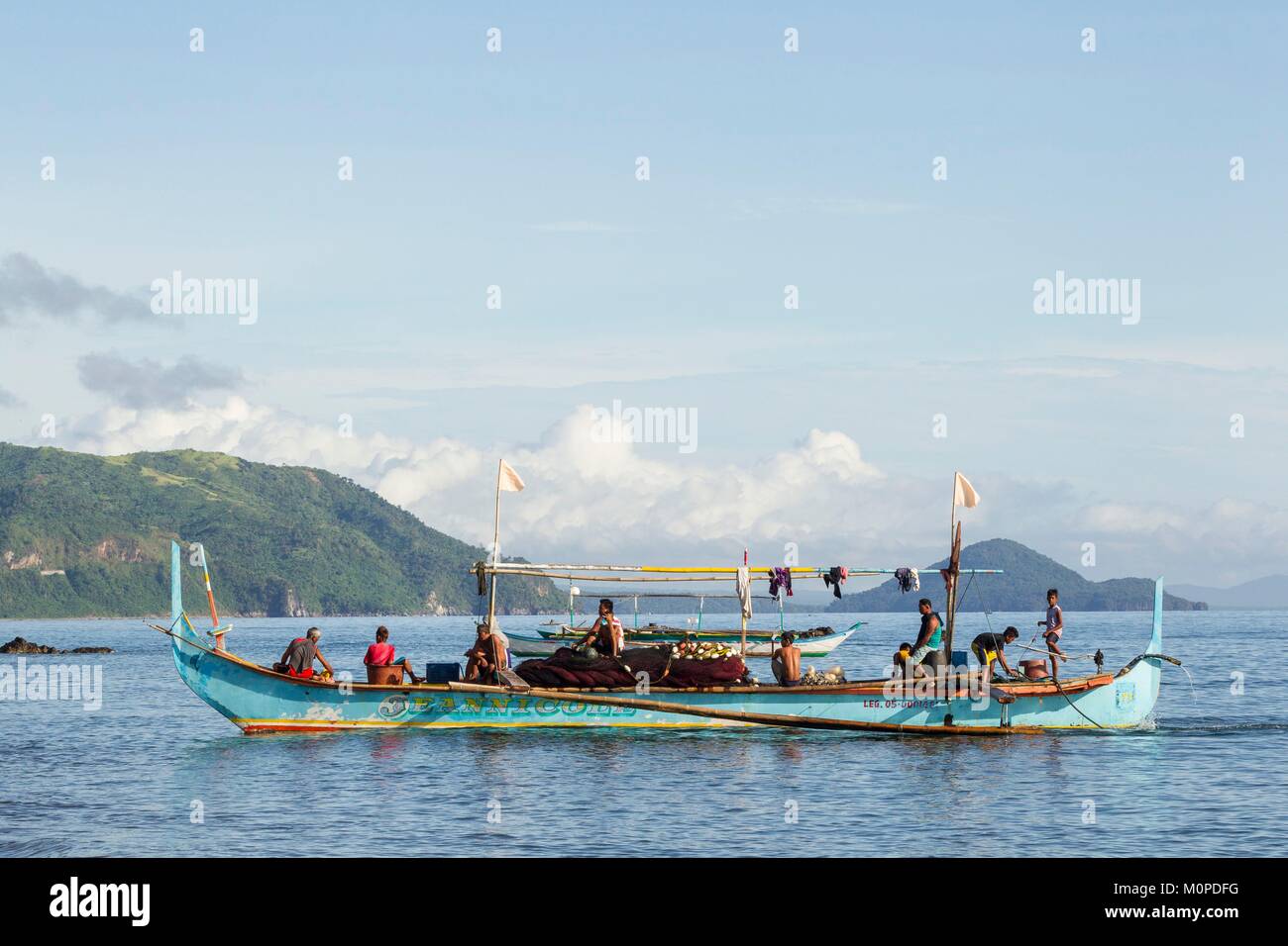 Philippines,Luzon,Albay Province,Tiwi,Sogod beach,ringnet fishing boat ...