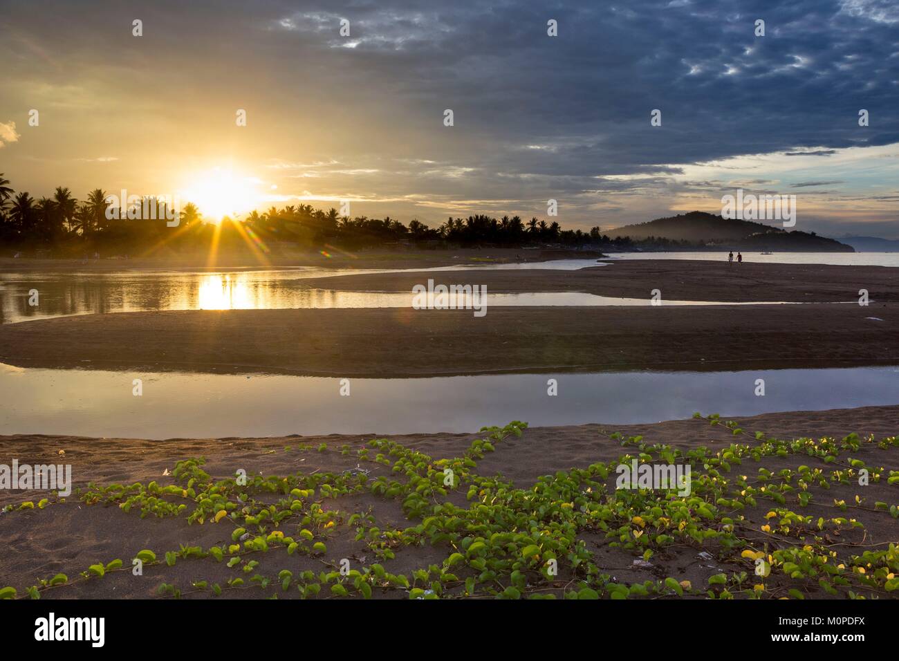 Philippines,Luzon,Albay Province,Tiwi,sunset on the beach Stock Photo ...