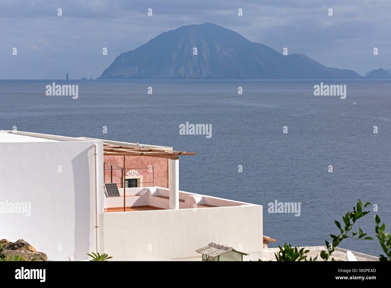 Italy,Sicily,Aeolian Islands,Alicudi Island,view on the island Filicudi ...
