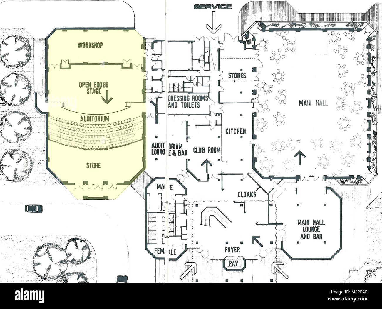 This is the ground plan of the Centre Halls, drawn in 1975. It depicts ...