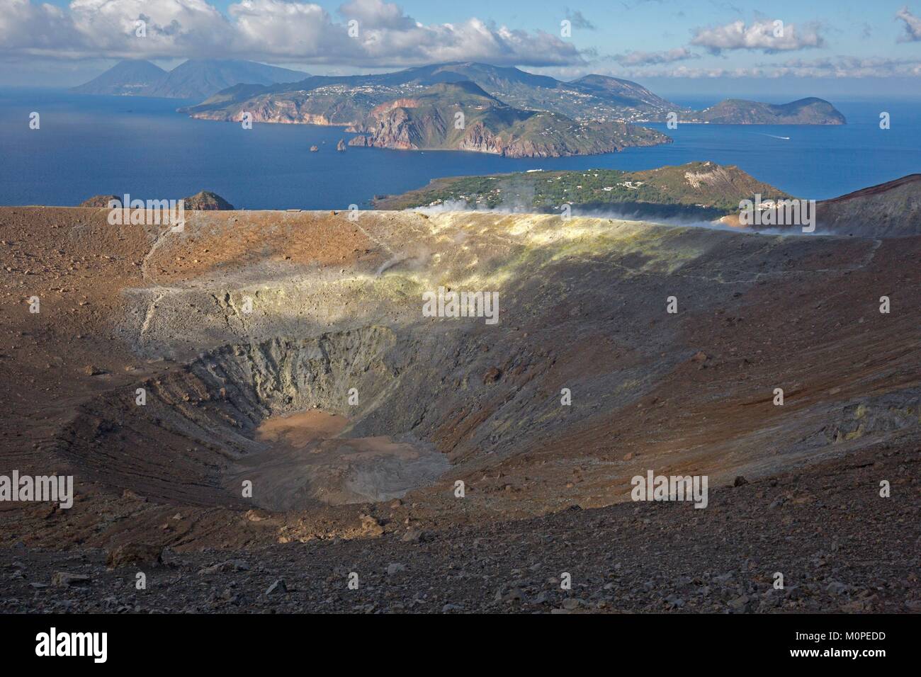 Italy,Sicily,Aeolian Islands,Vulcano island,crater Stock Photo - Alamy