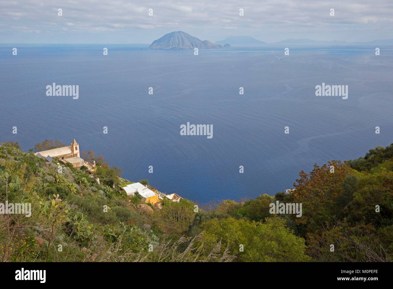 Italy,Sicily,Aeolian Islands,Alicudi Island,view on the island Filicudi ...