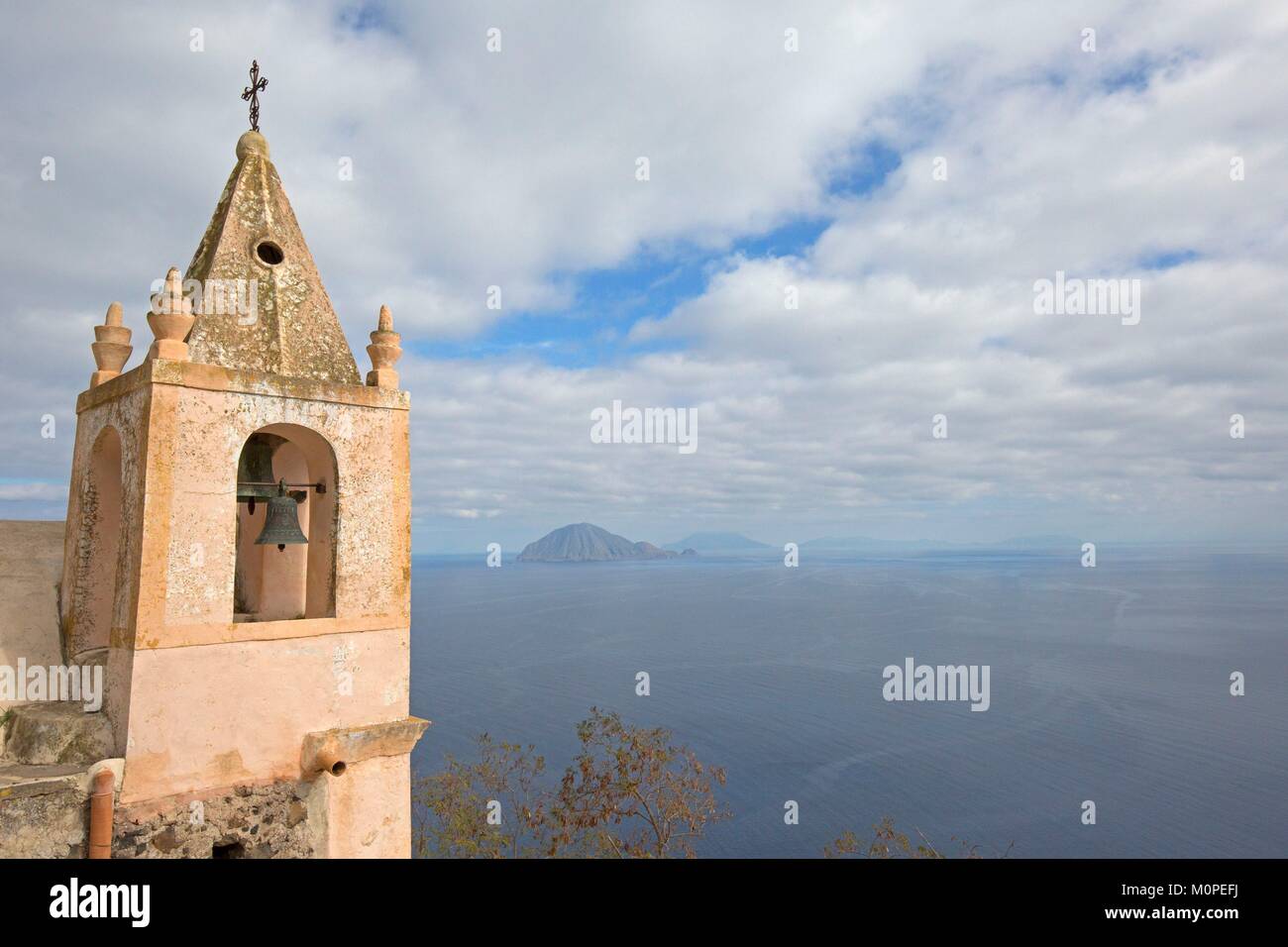 Italy,Sicily,Aeolian Islands,Alicudi Island,view on Filicudi Island and ...