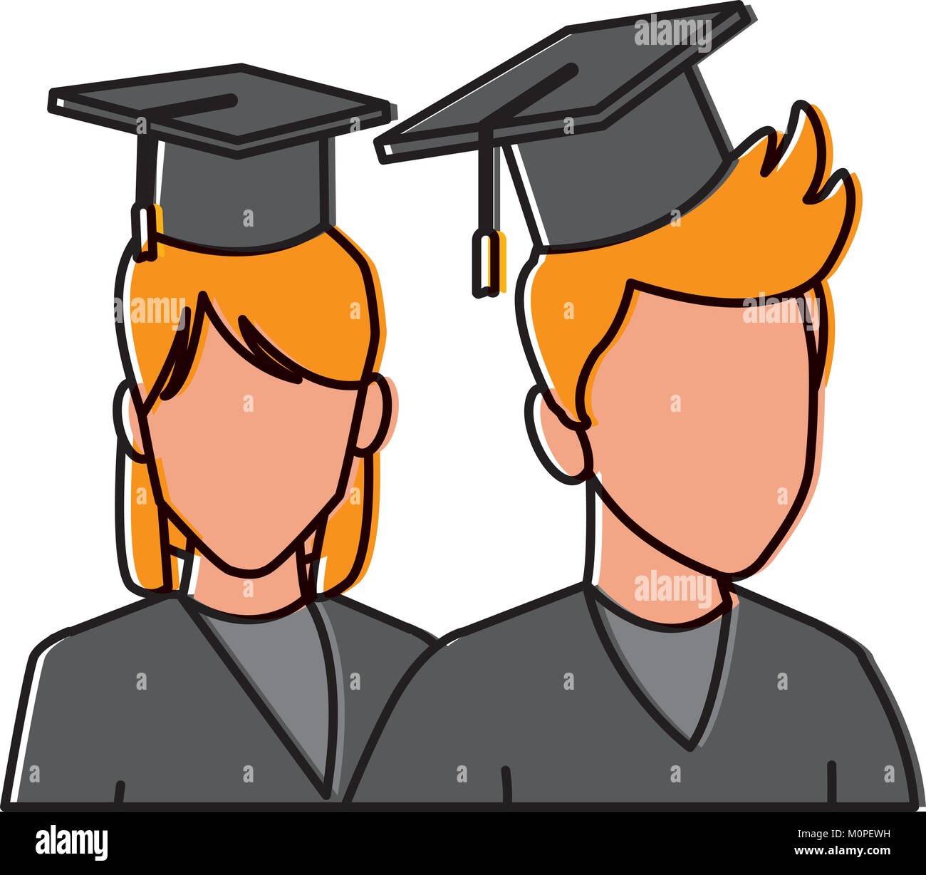 Students in graduation avatar Stock Vector Image & Art - Alamy