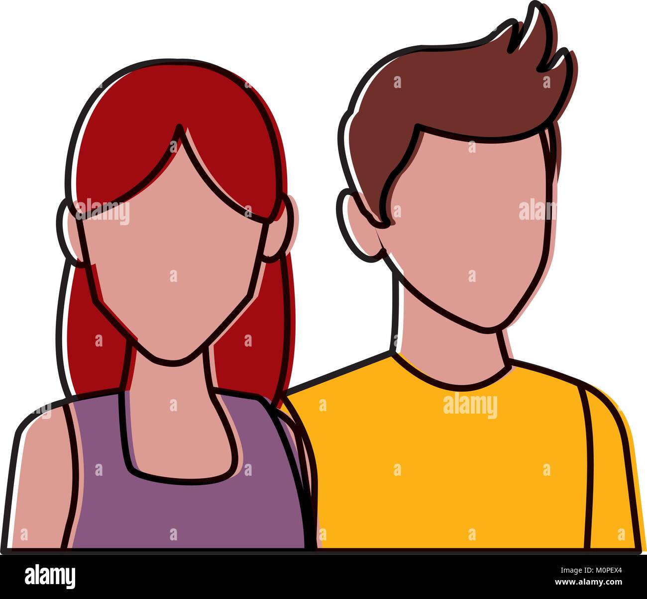 Young couple avatar Stock Vector Image & Art - Alamy
